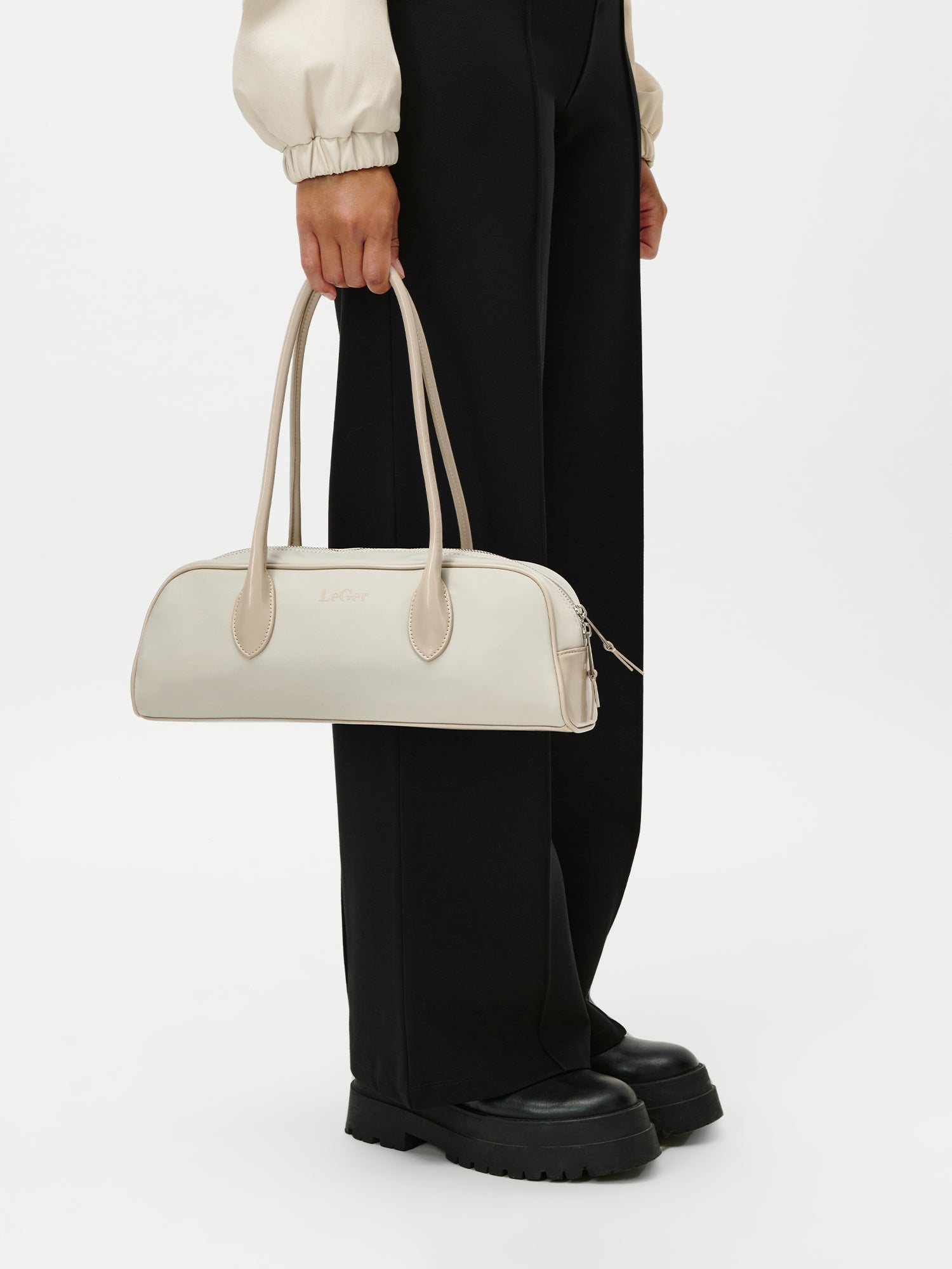 Frauke Grey Bag | Baguette Handbag | LeGer by Lena Gercke